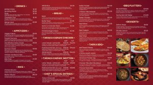 Menu – Tarka Restaurant